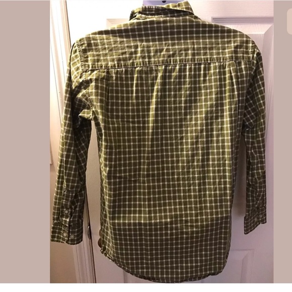 Express | Shirts | Express Plaid Button Down Shirt Green White | Poshmark